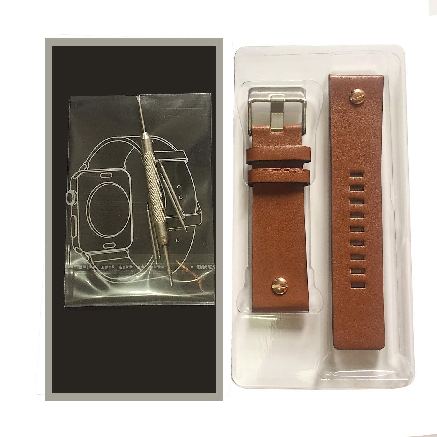 真皮手表带22/24//28/30mm棕色腕带适用DZ7257 7312 7314皮质表带-阿里巴巴