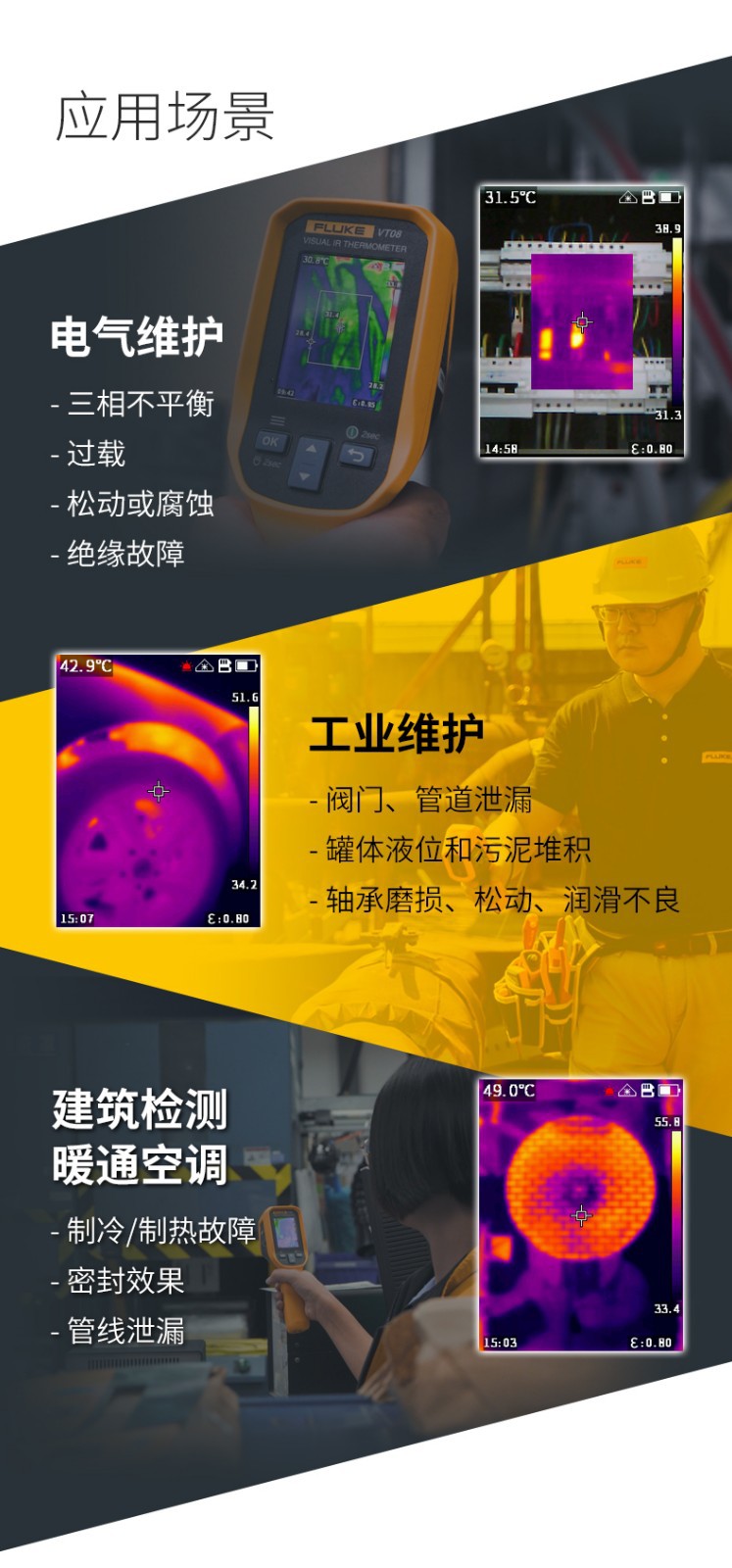 代理福禄克VT08热成像仪VT06热成像工业手持高精度可视红外热像仪-阿里巴巴