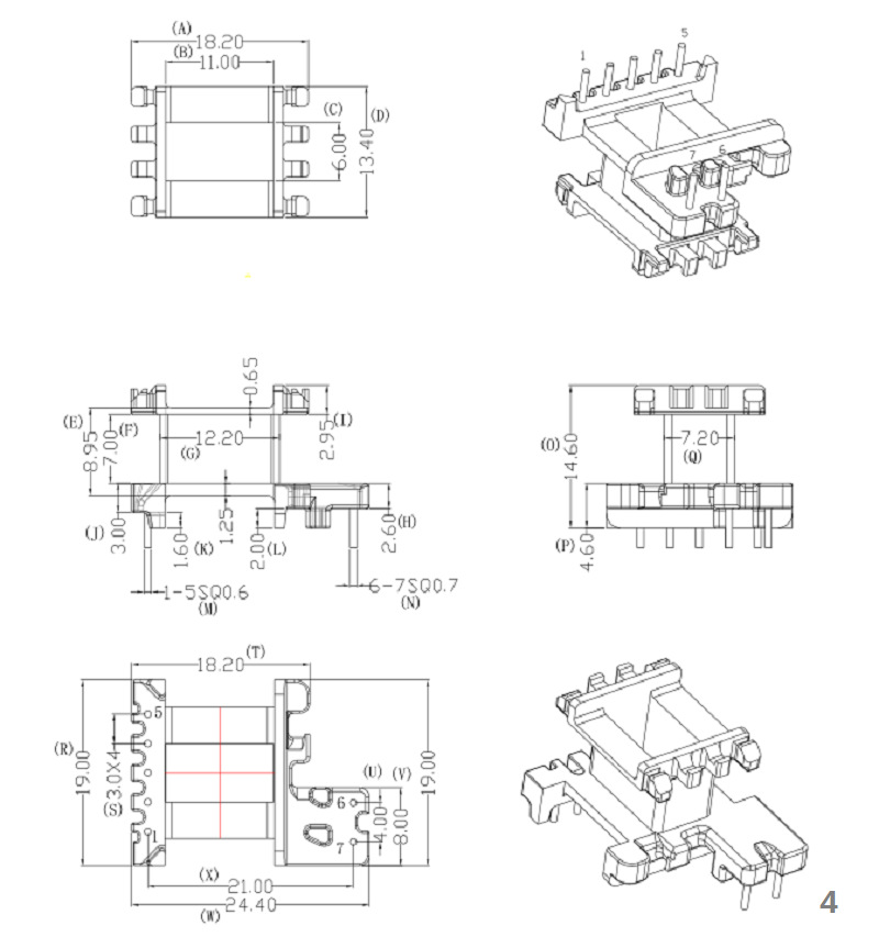 EE20变压器骨架EF20电木骨架EE2012加宽立式骨架BOBBIN5-2-阿里巴巴