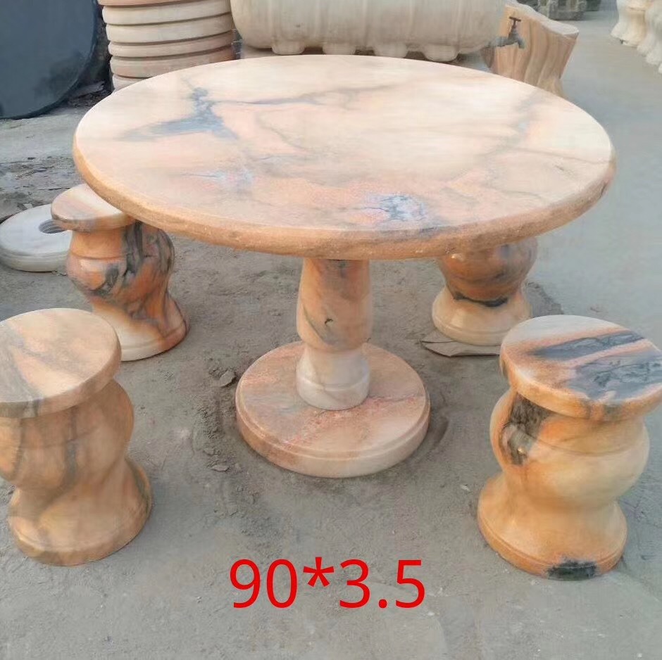 户外公园石桌石凳庭院花园汉白玉石头石桌子别墅小区家用石头桌子-阿里巴巴