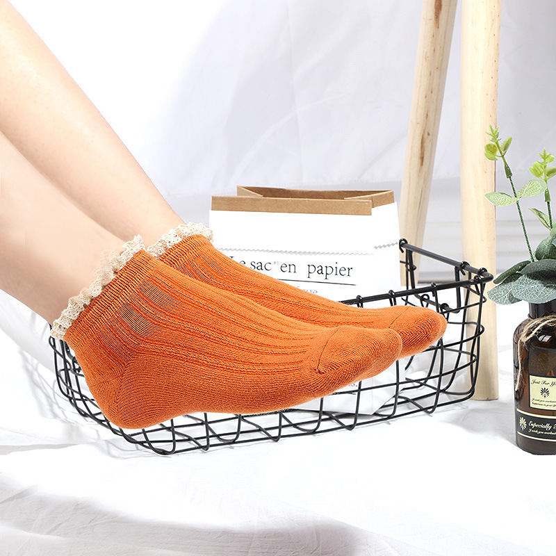 Spring Summer Autumn Lace Women's Socks Short Tube Lace Boat Socks ...