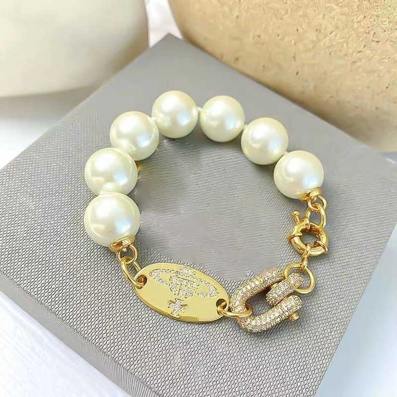 西太后新款U型满钻马蹄扣土星大珍珠项链女轻奢高级感颈链手链-阿里巴巴