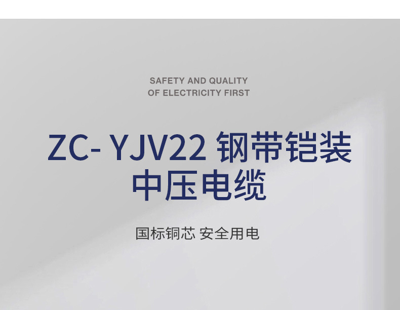ZC-YJV22 8.7/15kV 中高压电缆 3芯铜芯钢带铠装电缆、阻燃电缆线-阿里巴巴
