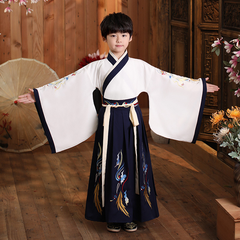 Kids Chinese classics ancient folk costumes hanfu boy children master ...