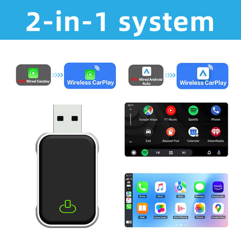 Wireless Carplay&Android Auto 2-in-1 Plug-And-Play Dual-System ...