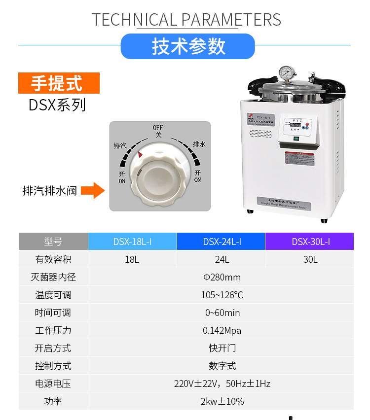 上海申安DSX-18L/LDZX-30/50L实验室灭菌器高压消毒锅压力灭菌锅-阿里巴巴