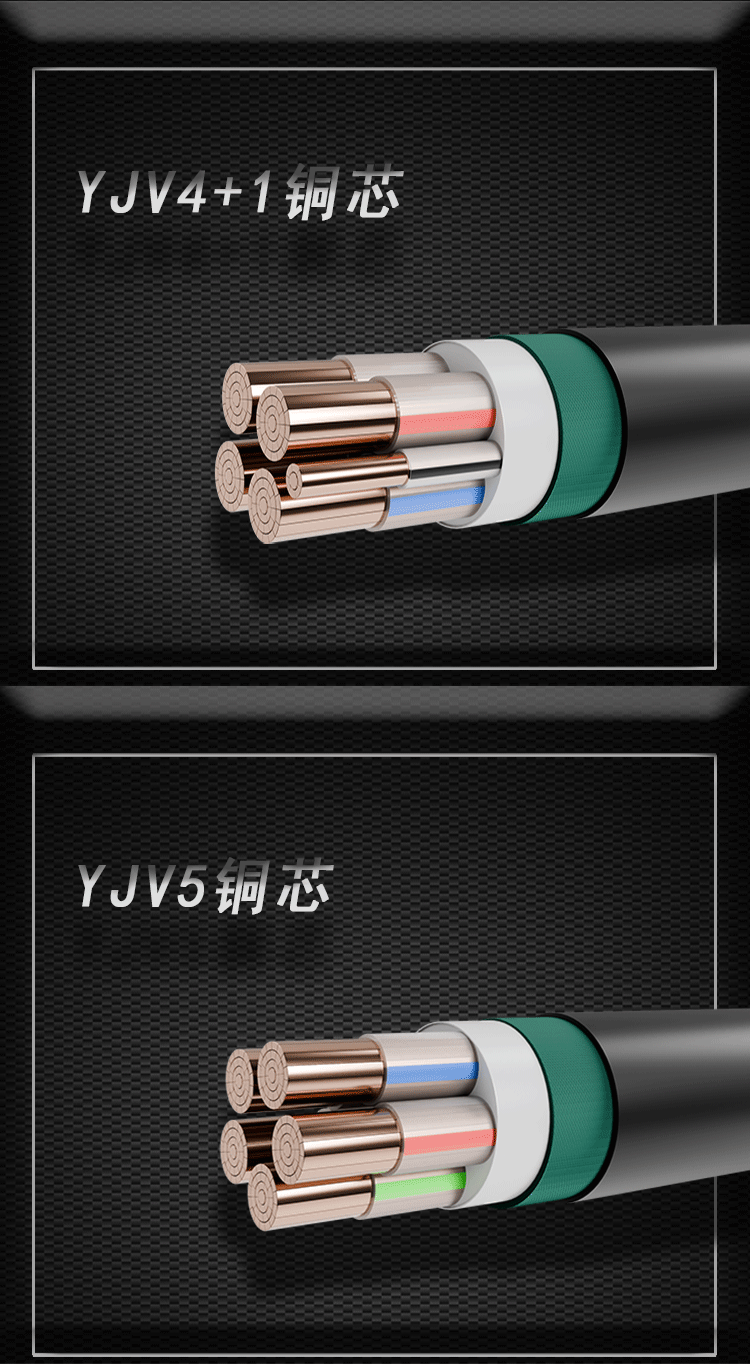 越光电缆ZR-YJV三相5芯电缆线阻燃国标纯铜4平方多股铜芯低压电力-阿里巴巴