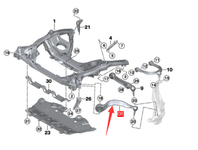 前控制臂拉杆橡胶支座31106861161 31106861162适用宝马5系G38G30-阿里巴巴