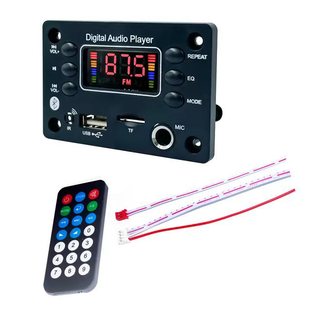 MP3解码板蓝牙模块播放器插卡带麦克风插口收音模块车载音响主板-阿里巴巴