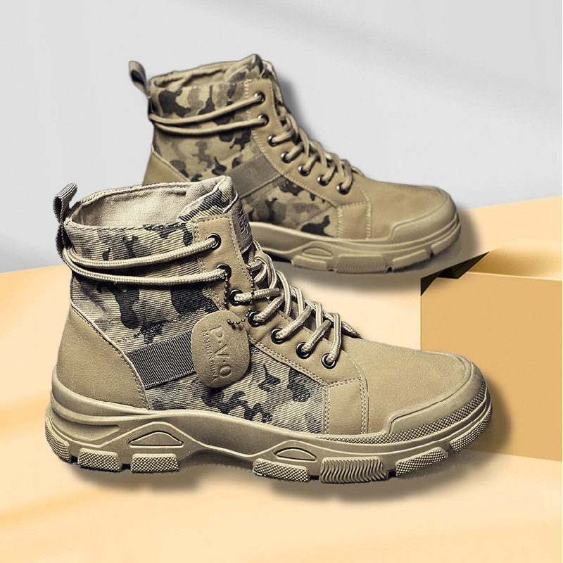 工装男靴男生短靴子男休闲马丁靴沙漠靴-阿里巴巴