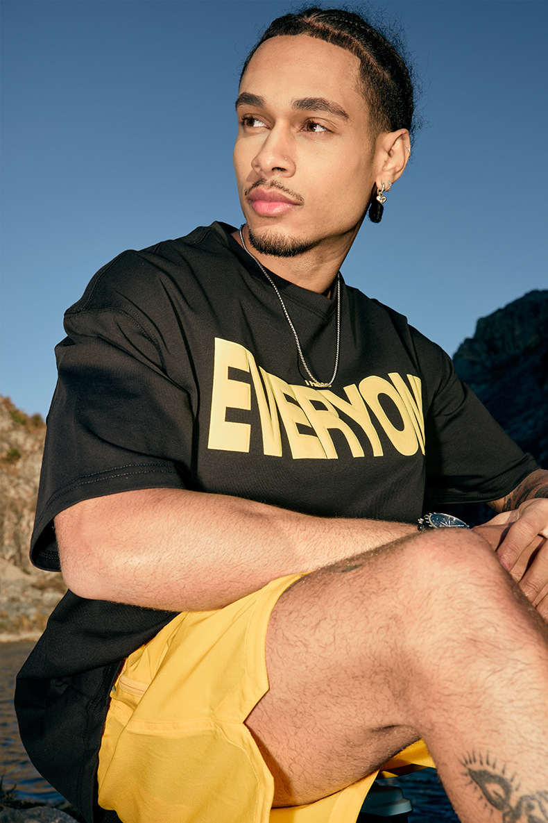 捷展男装|265G美式发泡印花宽版T恤2025春夏新品街头潮牌重磅短袖-阿里巴巴