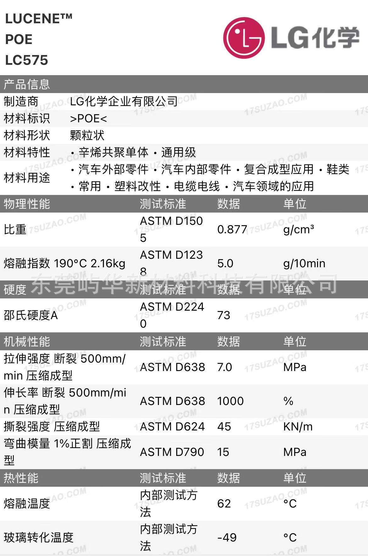 韩国LG化学POE LC575 辛烯共聚物 汽车零件 鞋类 电线电缆 原料-阿里巴巴