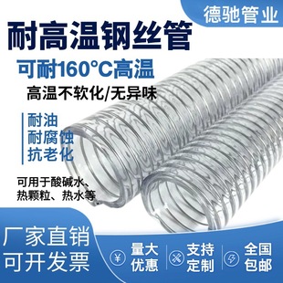 耐高温PVC钢丝软管透明塑料软管加厚增强高压水管耐腐蚀真空管子-阿里巴巴