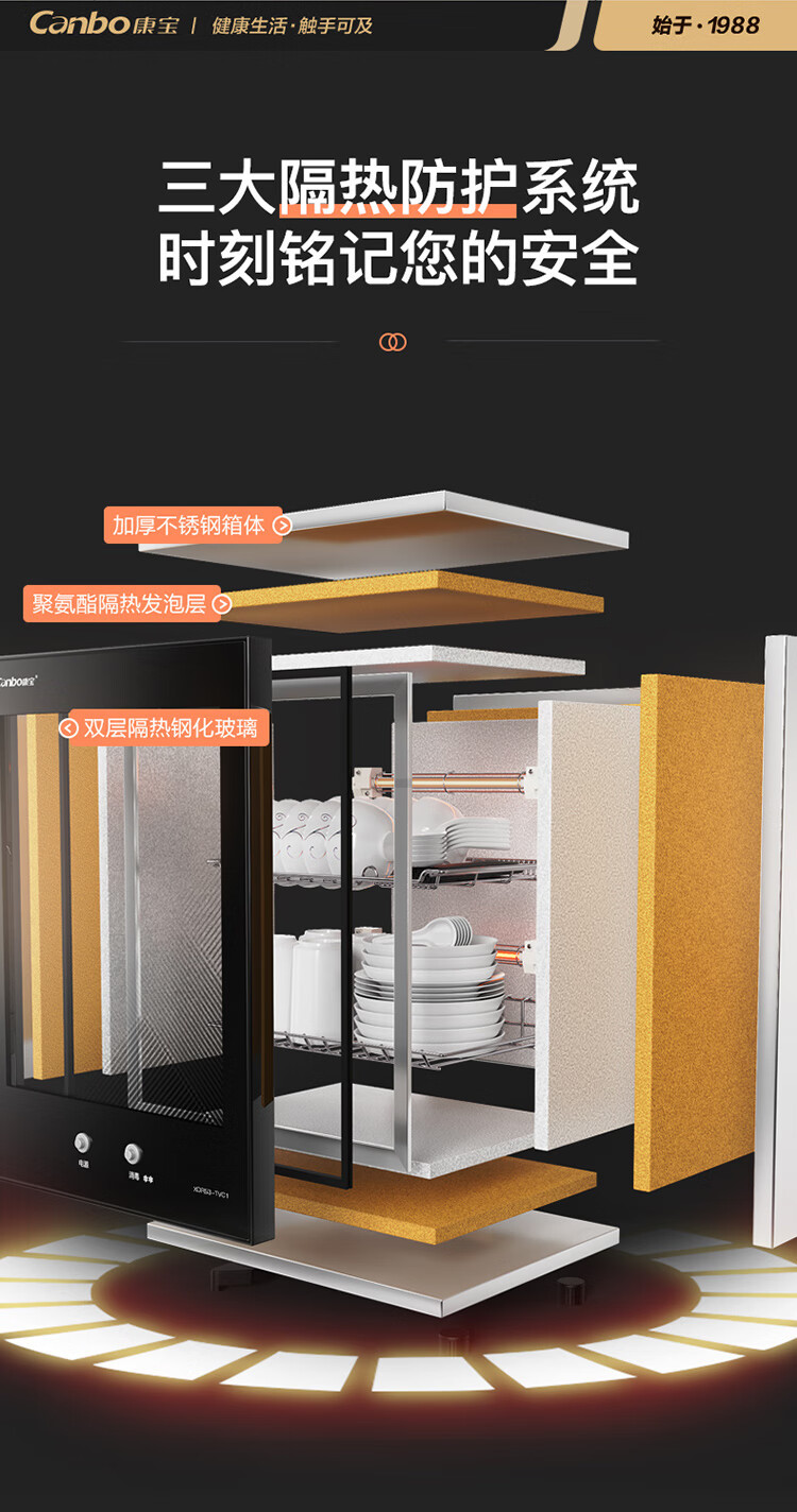 Canbo康宝XDR53-TVC1消毒柜家用小型立式高温碗柜台式迷你碗筷柜-阿里巴巴