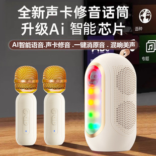 蓝牙音箱便携K歌无线音响话筒一体麦克风家庭唱歌KTV户外音响F68-阿里巴巴