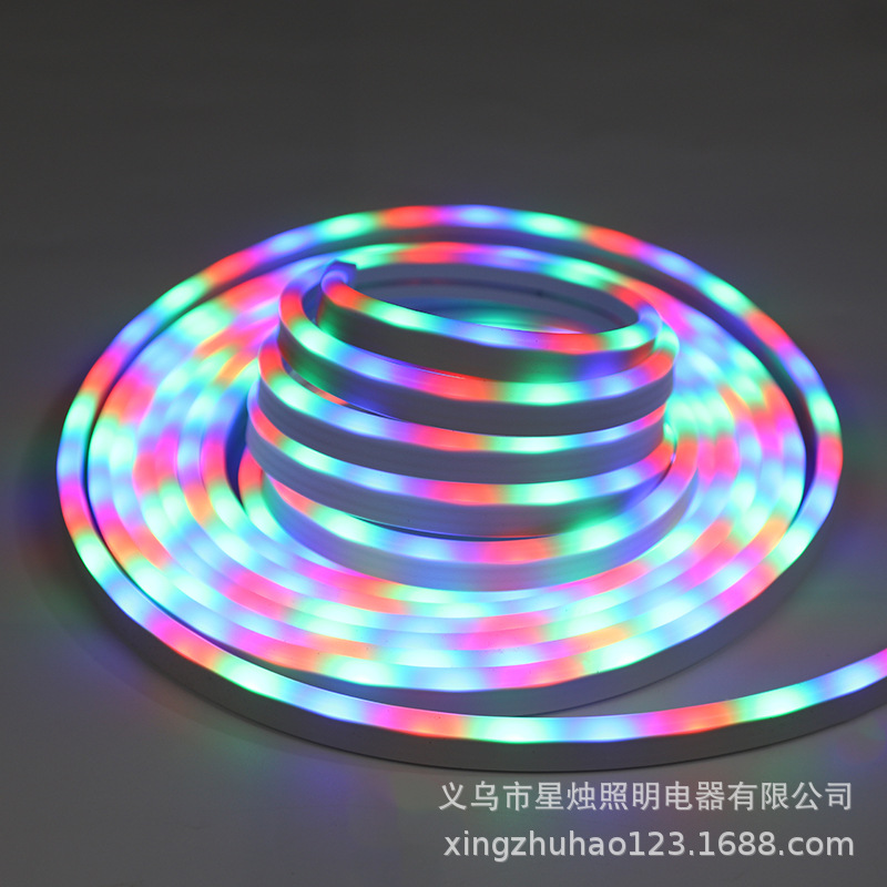 幻彩霓虹灯带 硅胶rgb12V 低压户外氛围防水柔性硅胶灯带套装led-阿里巴巴