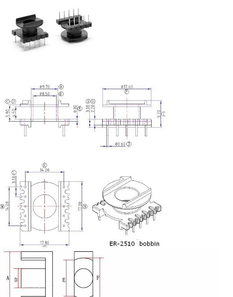ER2510 EC2510电源骨架磁芯配套立式5+5针高频变压器材料-阿里巴巴