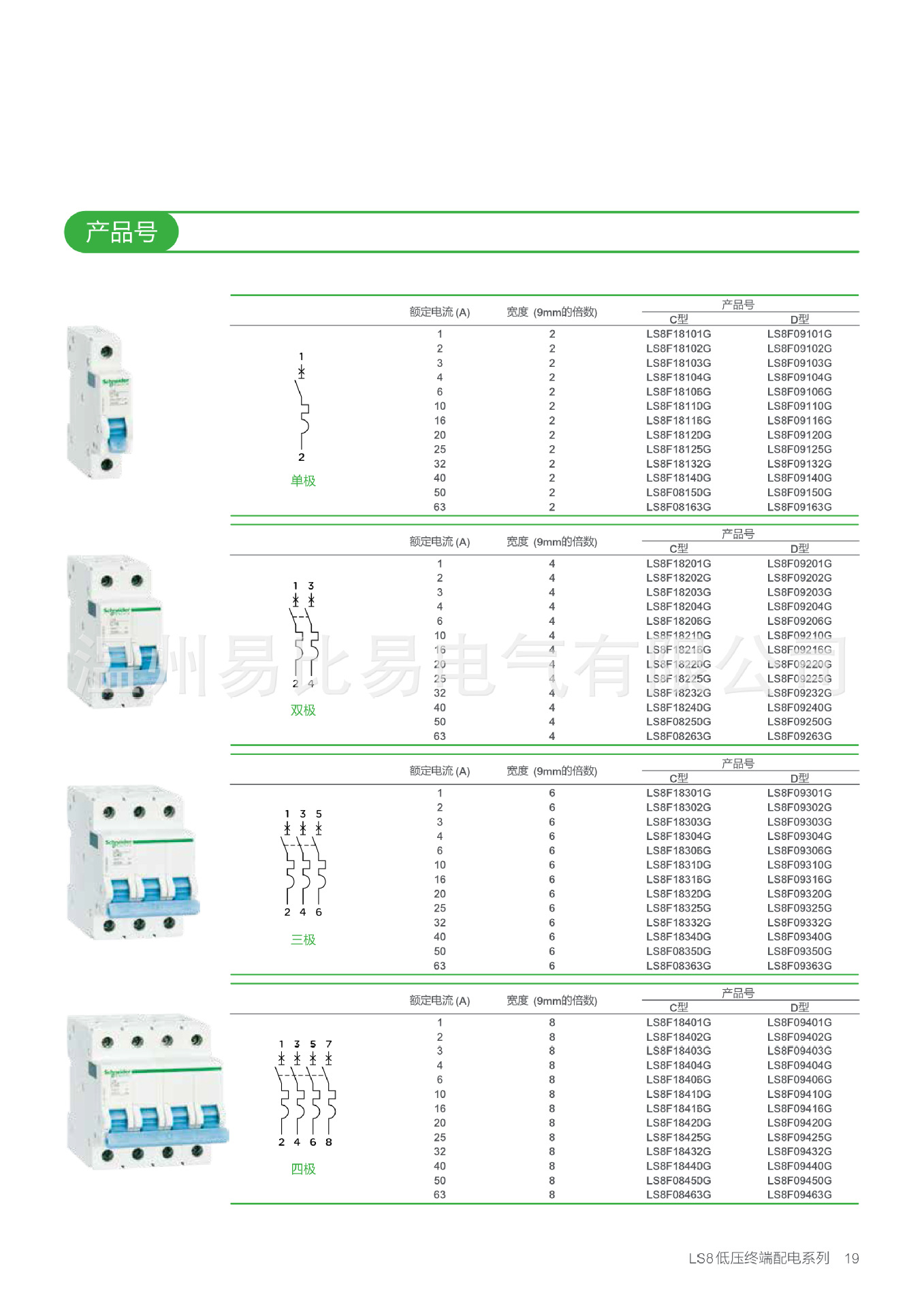 施耐德现货正品微型开关LS8-1PC16/4C16A漏电断路器LS818416G-阿里巴巴