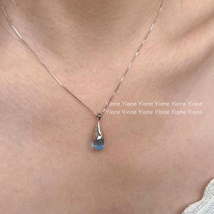 壹万yione猫眼石水滴项链简约气质小众中式设计感高级感-阿里巴巴