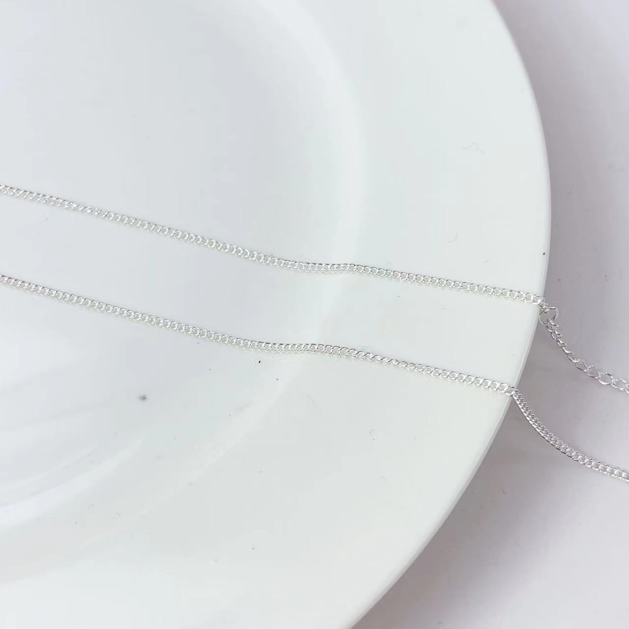 Silver Jia Silver Silver 999 sterling silver flat single buckle chain ...