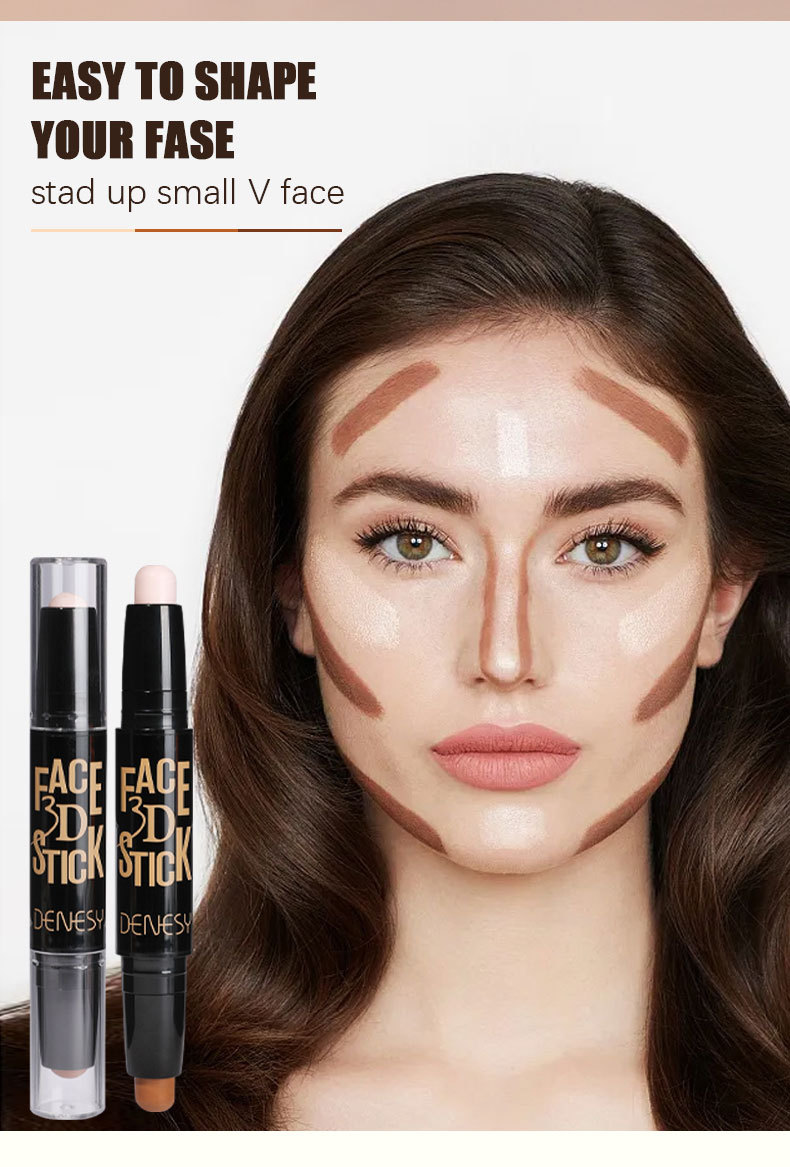 跨境彩妆 DENESY 双头修容笔套装批发FACE STICK哑光高光阴影自然-阿里巴巴