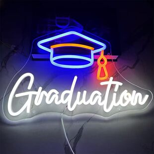 跨境亚马逊毕业帽霓虹灯Graduation装饰氛围灯 led发光英文字母灯-阿里巴巴