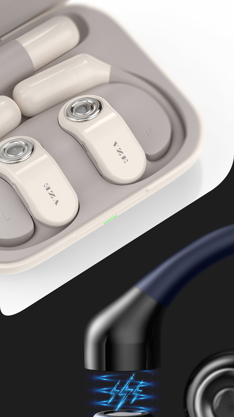 VZE磁吸换电蓝牙耳机OWS5.4通话降噪挂耳式无线Ai运动运动防掉-阿里巴巴