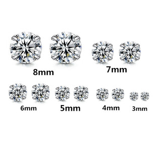 S925纯银简约经典时尚四爪锆石耳钉女小巧气质精致高级养耳洞耳饰-阿里巴巴