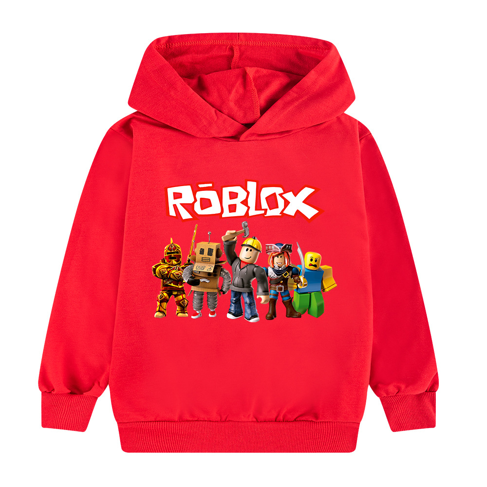 跨境货源Roblox热销卡通印花图案中大童儿童 连帽衫卫衣童装B042-阿里巴巴