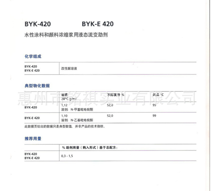德国毕克BYK-420涂料防沉降剂防流变助剂-阿里巴巴