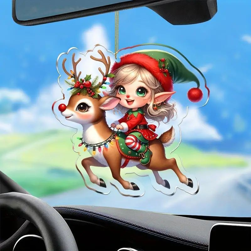 跨境新款可爱女孩节日挂饰跨境亚克力平面汽车内装饰品背包挂件-阿里巴巴