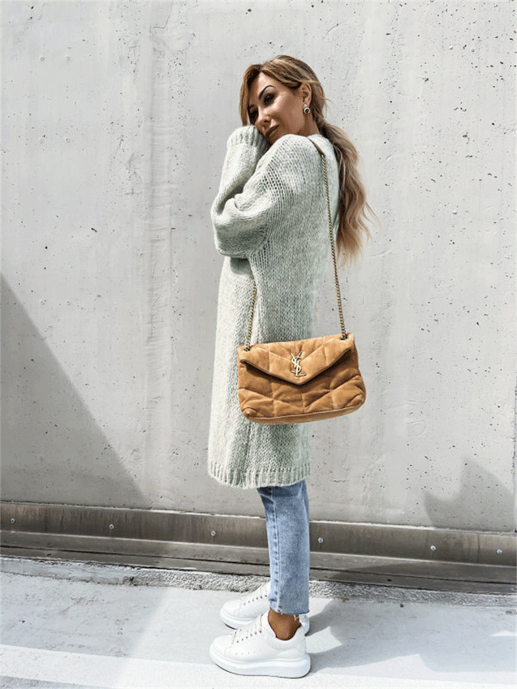 2022速卖通wish亚马逊新款 秋冬季宽松纯色长袖针织开衫毛衣外套-阿里巴巴