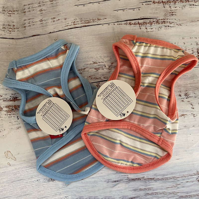 亏本出清红红宠物夏季背心泰迪比熊法斗小狗狗条纹背心批发-阿里巴巴