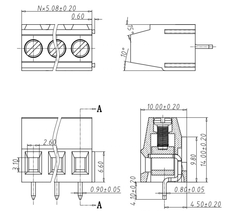 KF128-5.08MM.KF500.128L间距5.08MM低位2P/3P螺钉式PCB接线端子-阿里巴巴