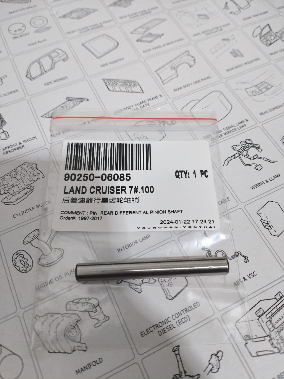 后差速器行星齿轮轴销90250-06085矿山车V8兰德酷路泽HZJ79-阿里巴巴