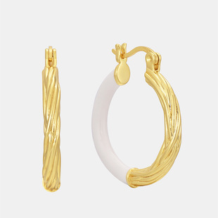 E0637 韩国轻巧气质时尚甜酷型滴胶耳环女复古简约不对称拼接耳圈-阿里巴巴