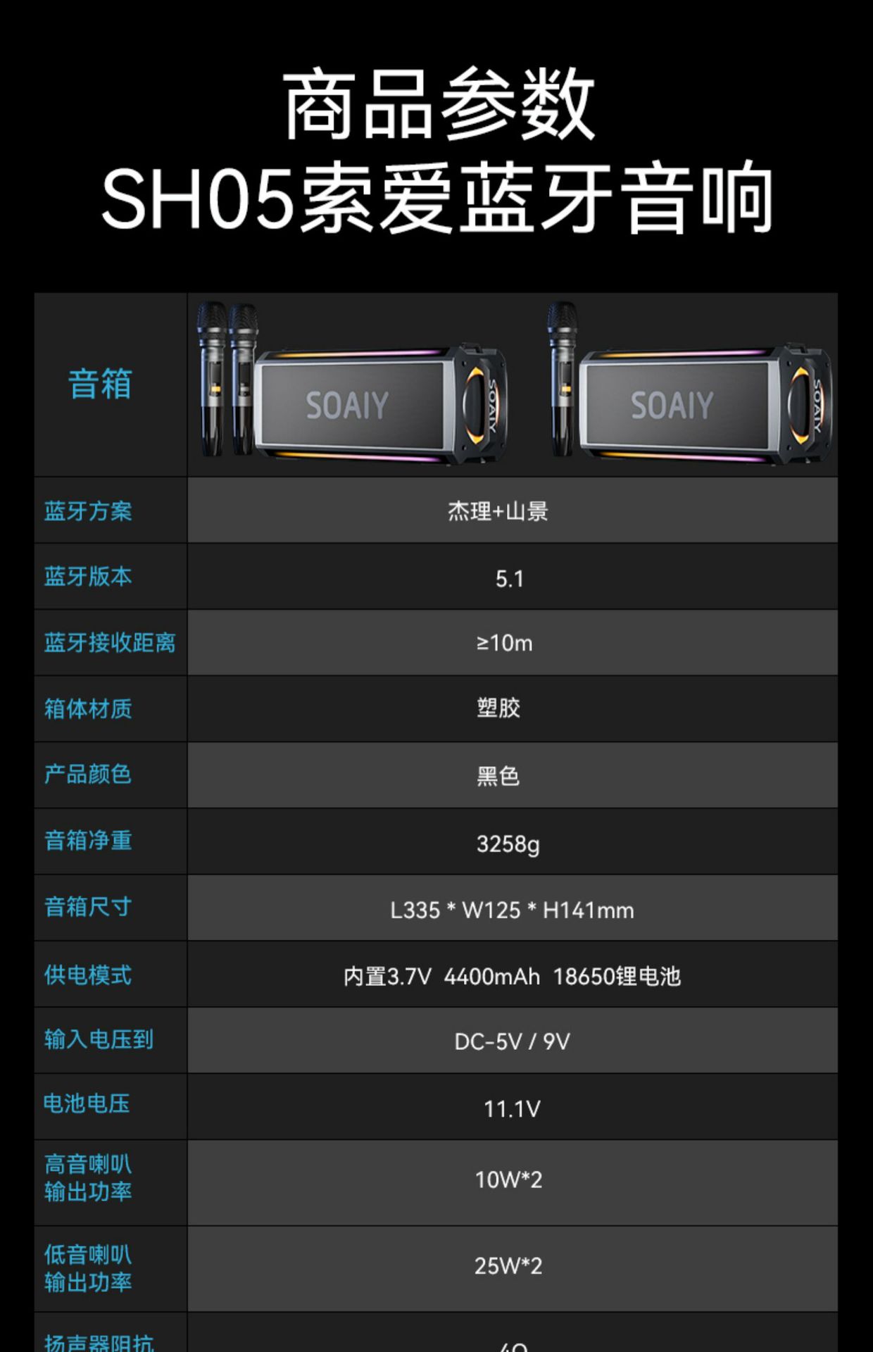 索爱 SH05蓝牙音箱超重低音炮大功率立体声广场舞K歌车载无线音响-阿里巴巴