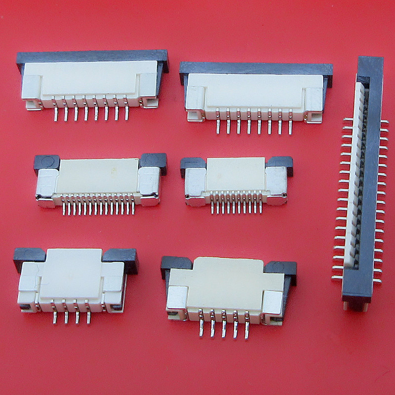 FPC连接器/FFC扁平软排线插座 0.5/1.0/0.3间距 上接翻盖FPC针座-阿里巴巴