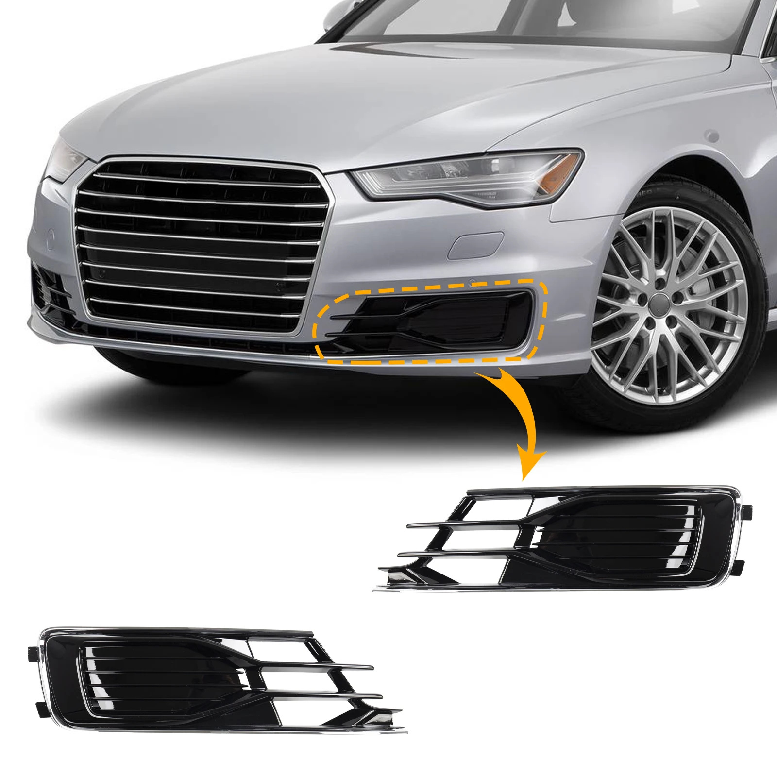 4G0807647B/4G0807648B 适用于奥迪Audi C7运动款 前杠下格栅-阿里巴巴