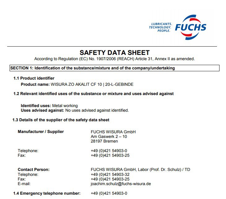 福斯切削液WISURA ZO AKALIT CF 10、WISURA ZO3230/40 切削油20L-阿里巴巴