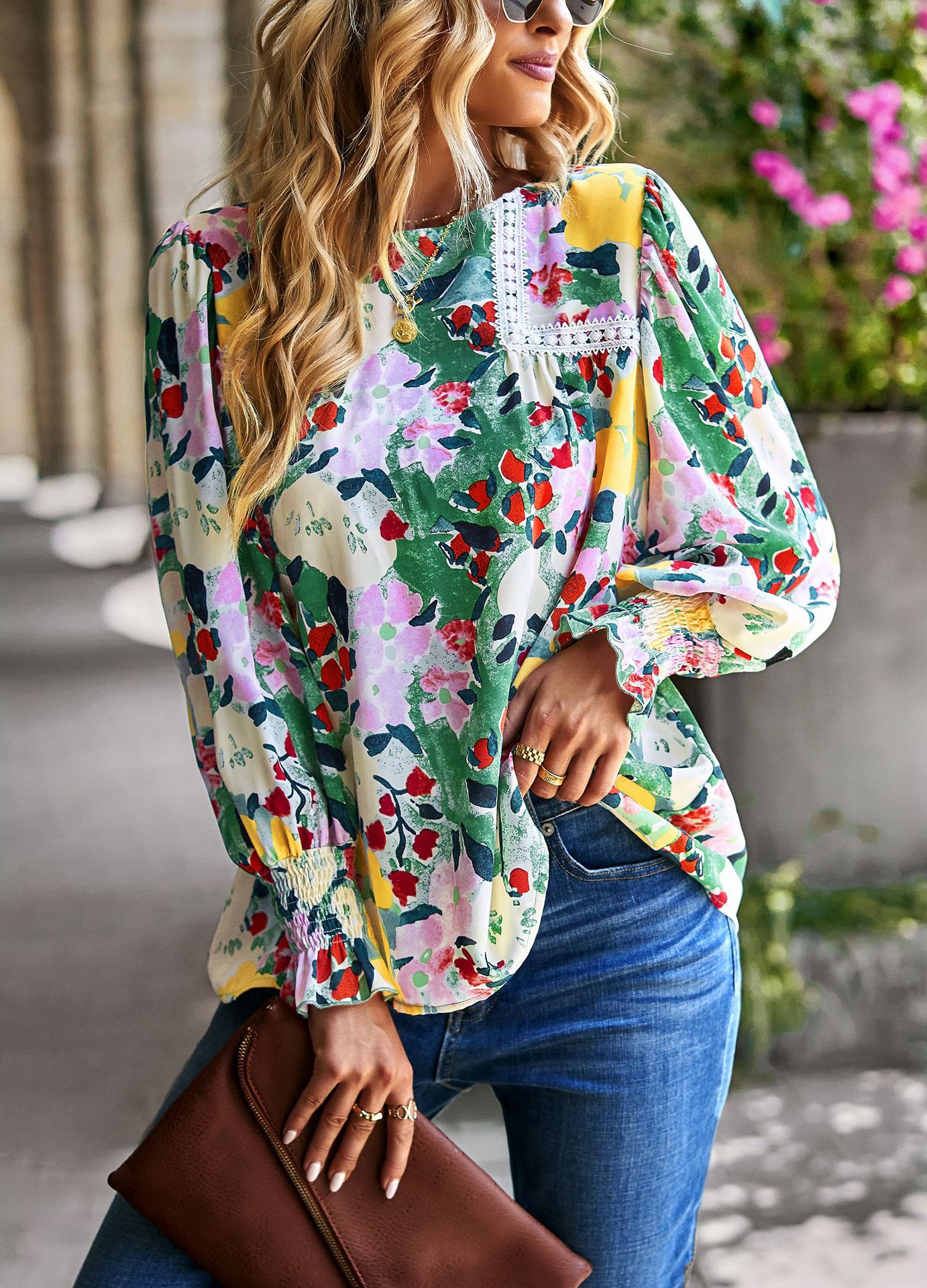 Women's Floral Print Casual Blouses