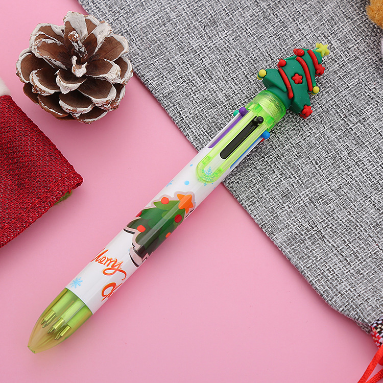 Christmas 6-color ballpoint pen Multi-function hand pen marker Students ...