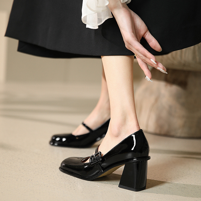 CHIKO Bjorg Square Toe Block Heels Mary Jane Shoes