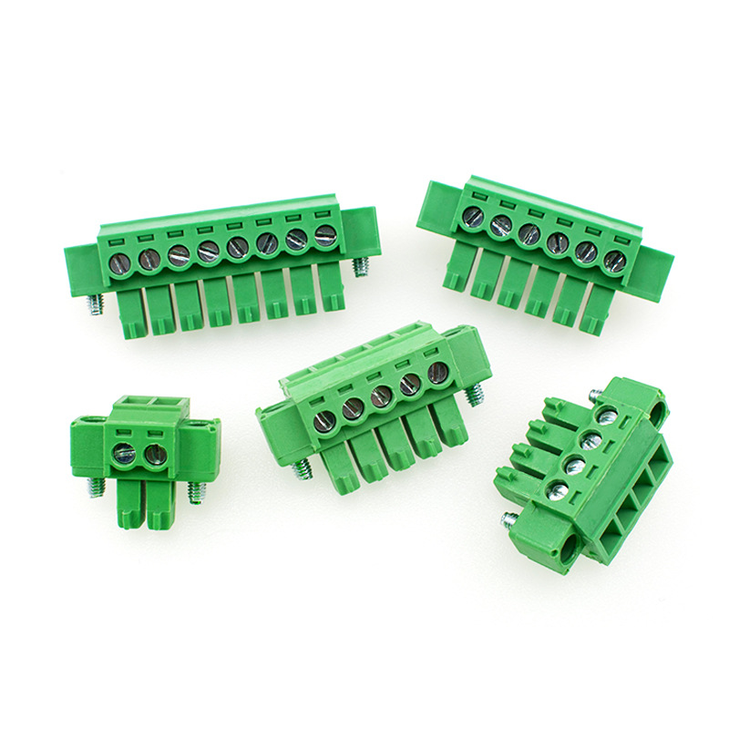 3.81mm绿色接线端子2EDG带固定螺丝插头座15EDGKM-3.81带耳朵-阿里巴巴
