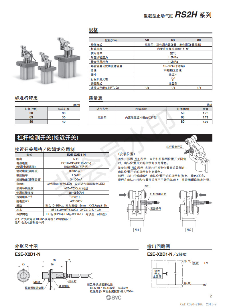 SMC重载型止动气缸RS2H63-30DL/TL/ML-阿里巴巴