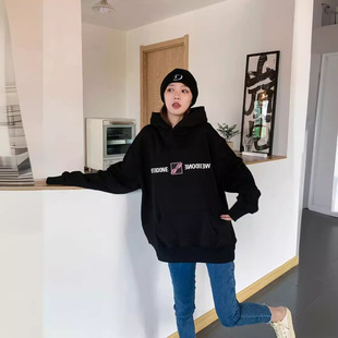 WE11DONE track字母镜像卫衣重磅美式高街宽松毛圈连帽卫衣情侣款-阿里巴巴