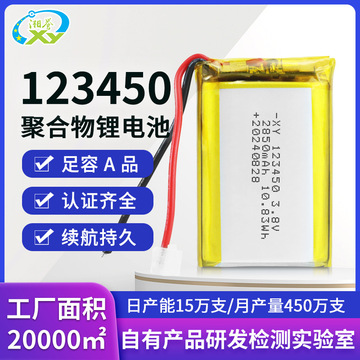 123450聚合物锂电池2850mah按摩器电瓶照明灯3.8V充电电池电源-阿里巴巴