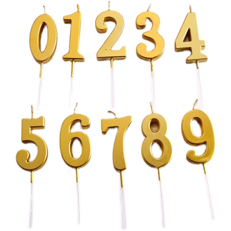 金色0123456789数字蜡烛蛋糕摆件儿童周岁网红数字生日蜡烛-阿里巴巴