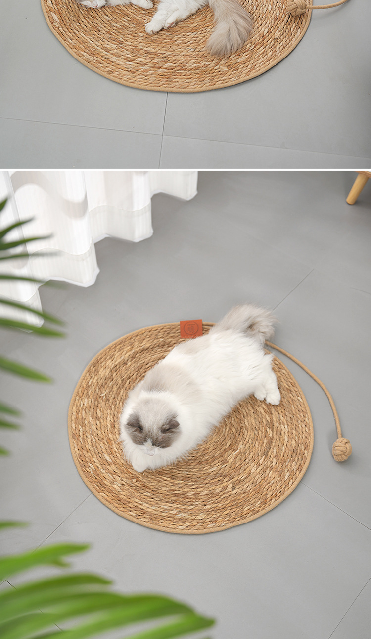 现货圆形编织蒲草地毯卧室毯简约阳台客厅棉绳地垫家居宠物垫批发-阿里巴巴