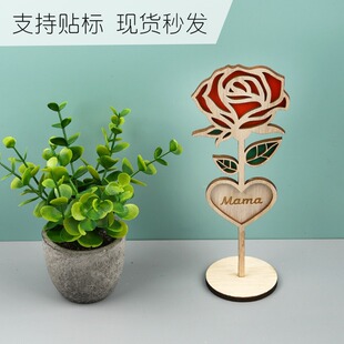 跨境创意新品Wood Mama Rose木制玫瑰花木头母亲节礼物木质工艺品-阿里巴巴